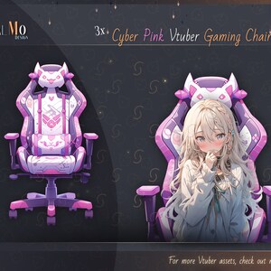 3x Cute Vtuber Fantasy Gaming Chairs / Vtuber Asset / Vtuber Stream ...