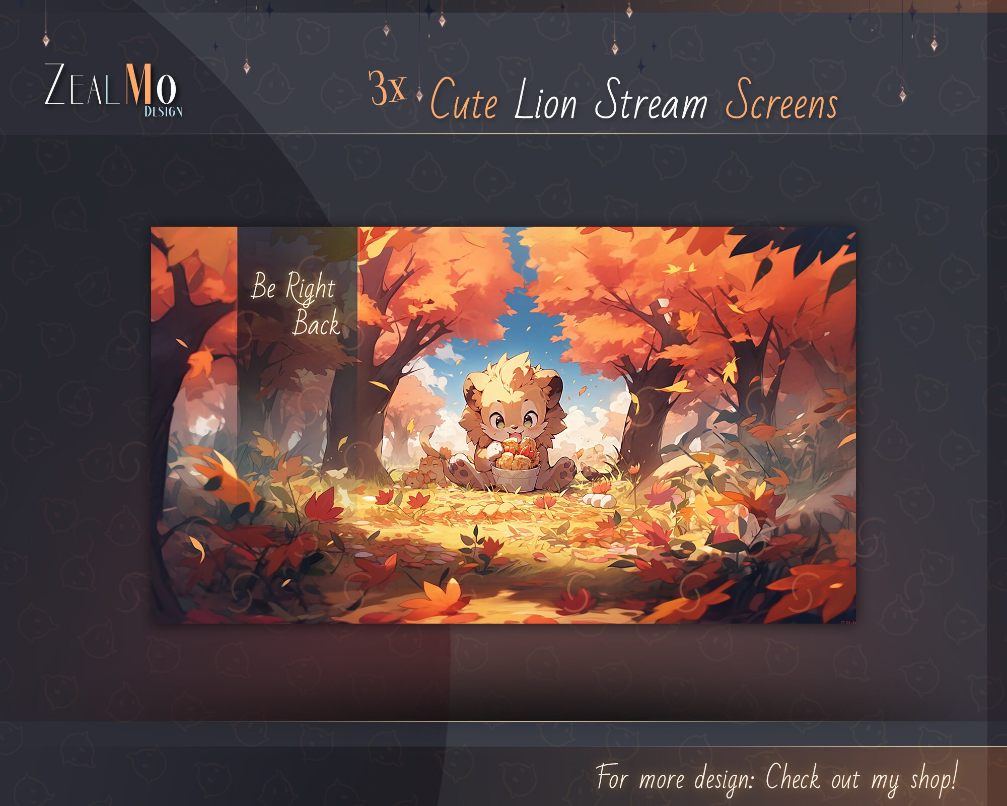 3x Cute Lion Stream Screen / Starting, Be Right Back & Ending Stream ...