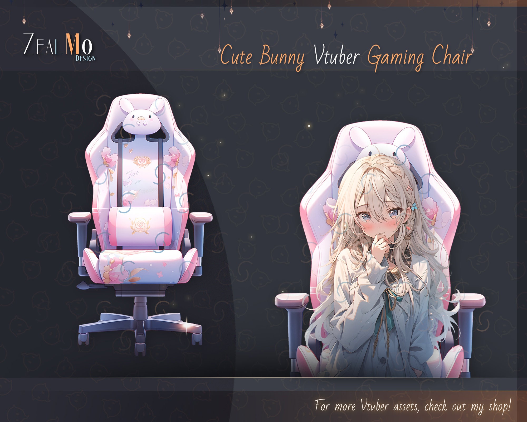 Cute Vtuber Fantasy Gaming Chair / Vtuber Asset / Vtuber Stream ...