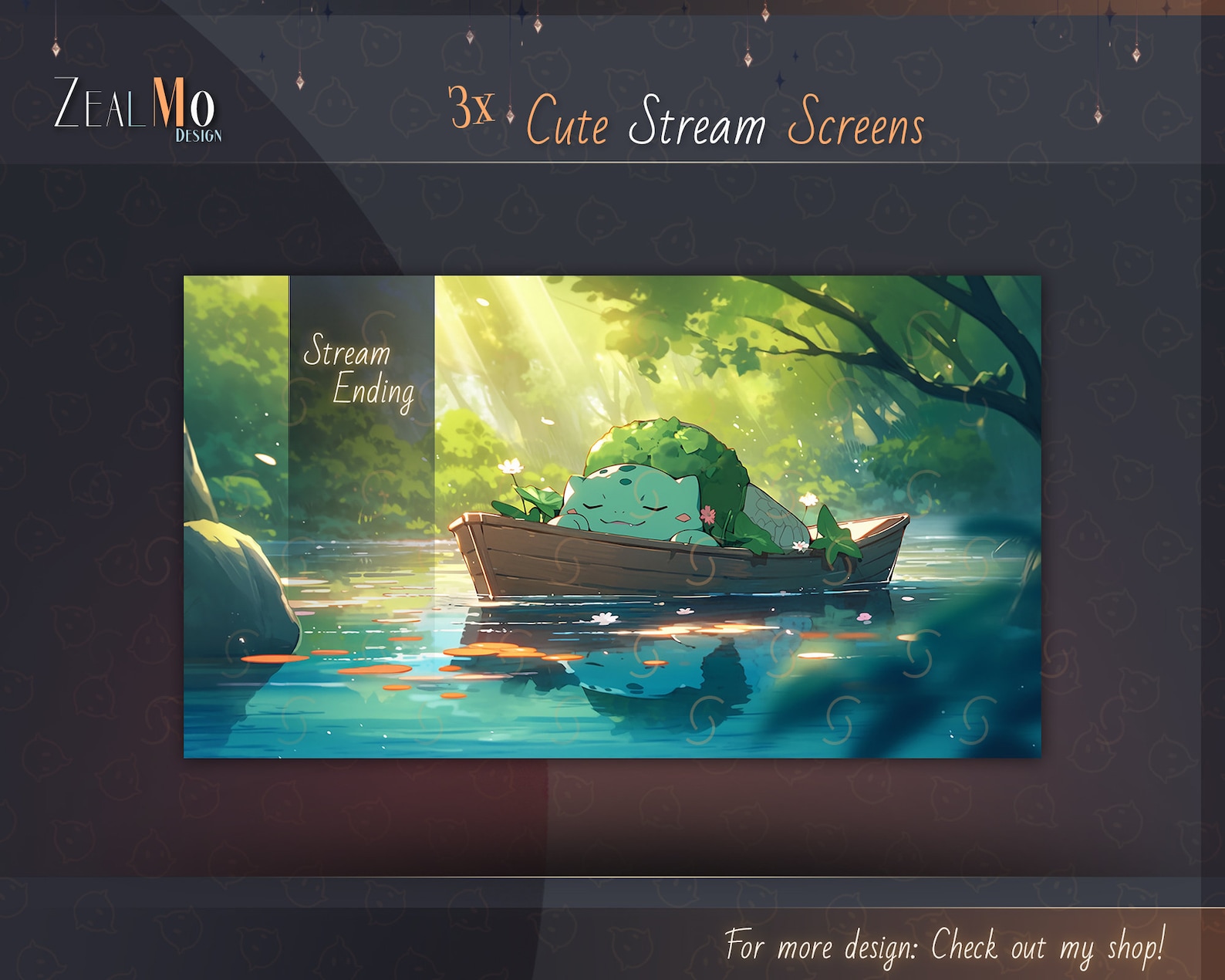 3x Cute Pokemon Inspired Stream Screen / Bulbasaur Inspired Starting ...