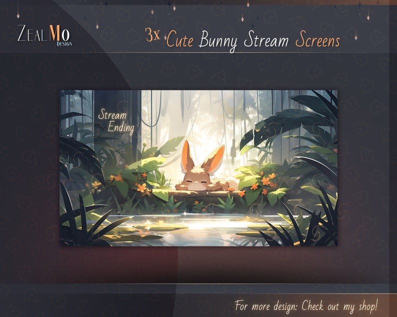 3x Cute Bunny Stream Screen / Starting, Be Right Back & Ending Stream ...