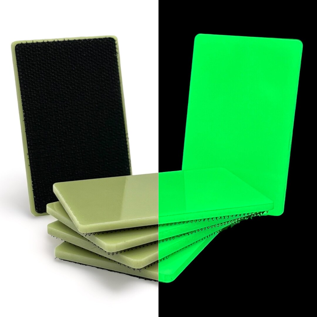 Glowdaddy Hyperglow VELCRO Backed GLOW CARDS Glow in the Dark Credit ...