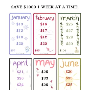 Printable Monthly Savings Challenge Bundle|jan-dec Savings Trackers ...