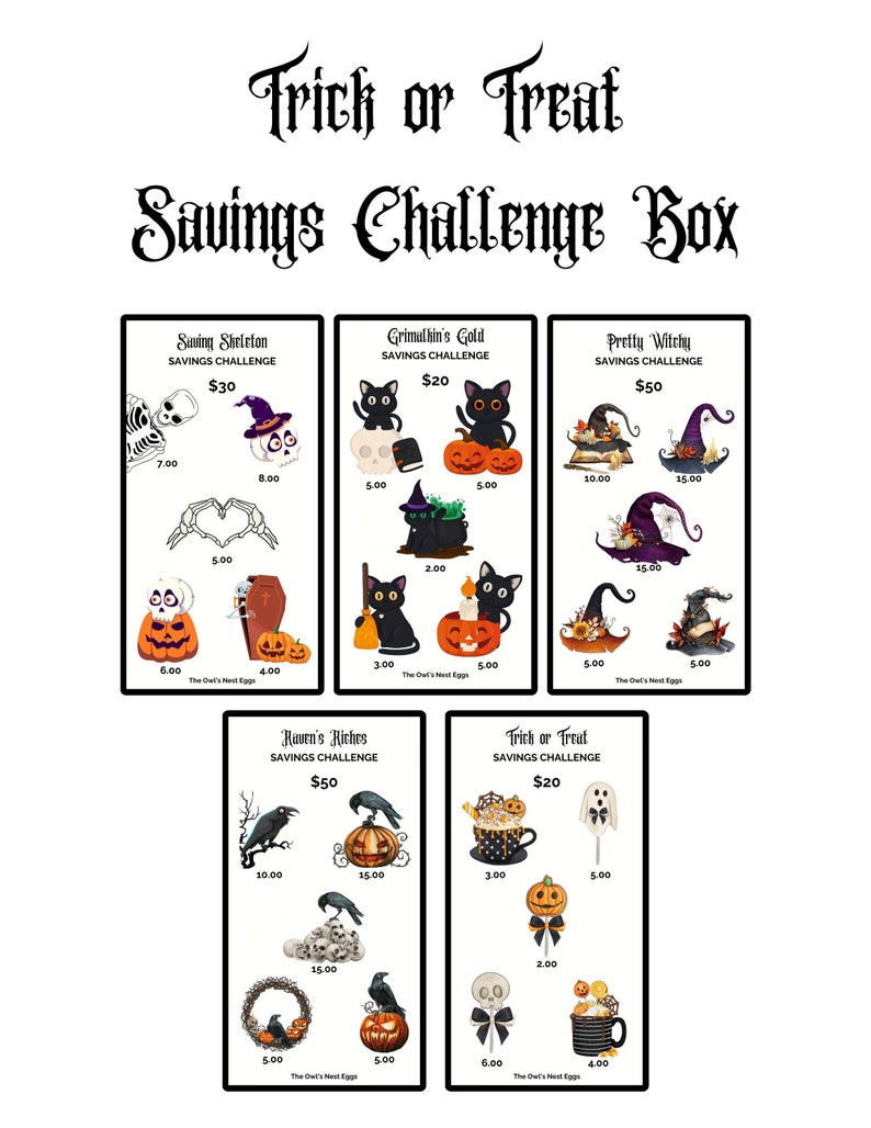 Printable Halloween Savings Challenge Box 56 Pc|spooky Savings ...