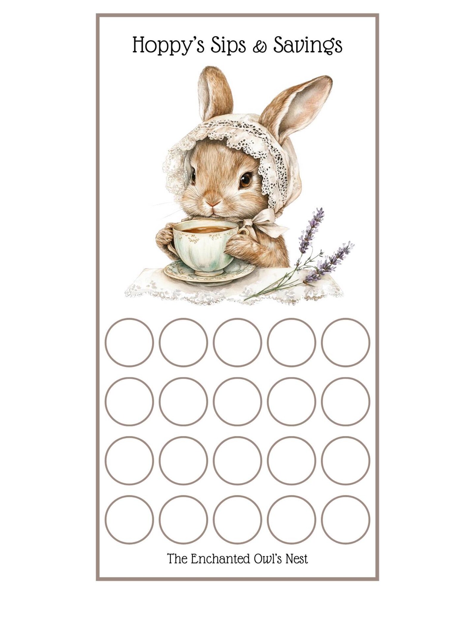 Printable Hoppy's Sips & Savings Savings Challenge Bundle|easter|rabbit ...