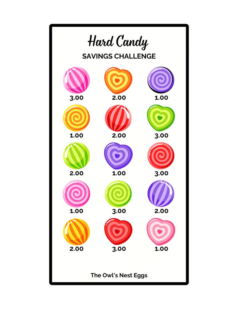 ADD ON #1 Printable Sweet Tooth Savings Challenge Box |48 PC Sweet ...