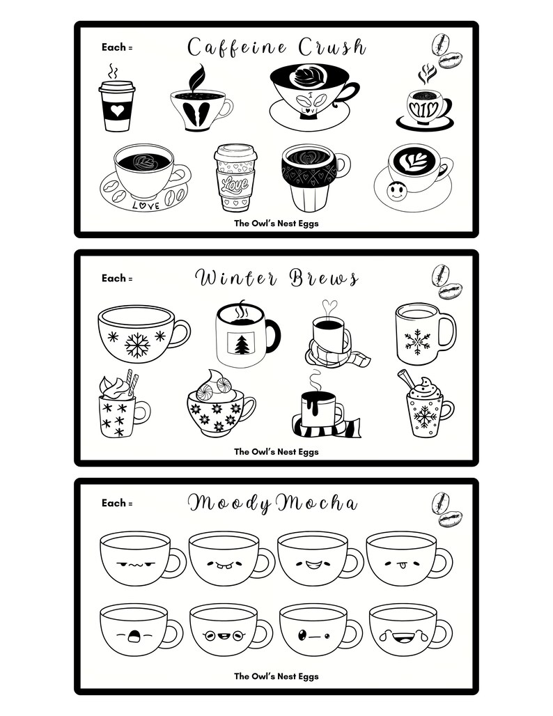 Coffee Color and Save Savings Challenge Bundle|savings Tracker|cash ...