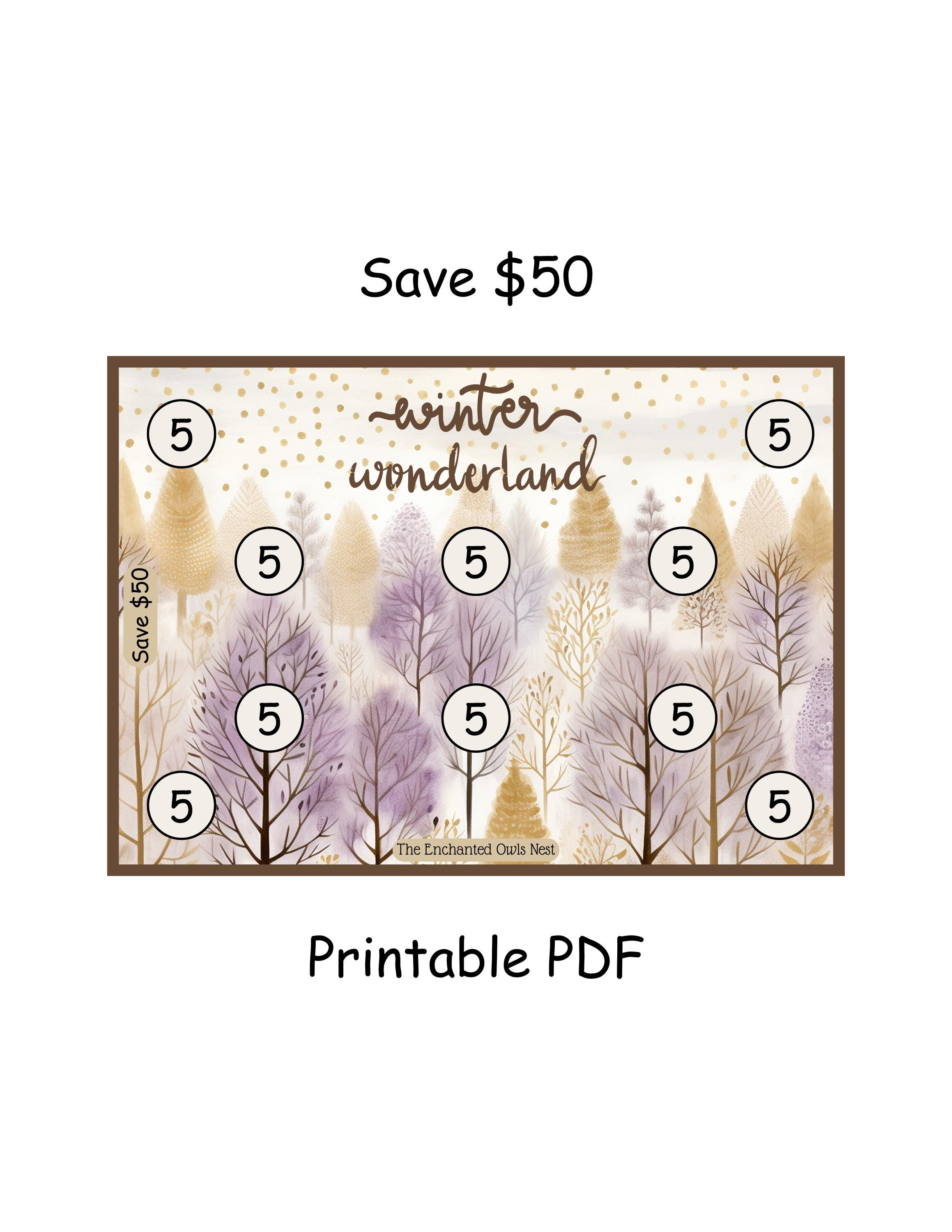 Printable Winter Wonderland A5 Savings Challenge|saves 50|cash ...