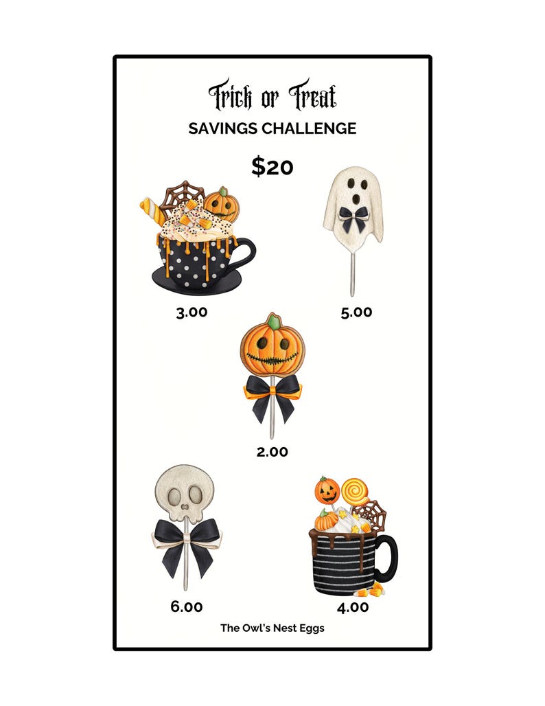 Printable Halloween Savings Challenge Box 56 Pc|spooky Savings ...