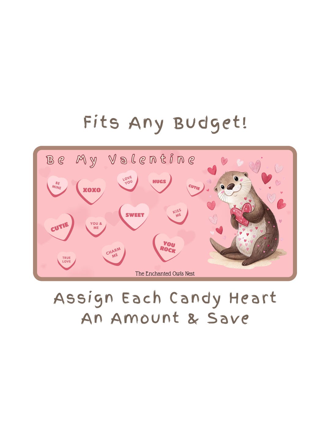 Printable Valentine Otter A6 Savings Challenge Bundle|otter Lovers|cash ...