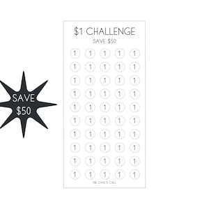 Printable Dollar Savings Challenge Bundle | One Dollar Challenge | Five ...