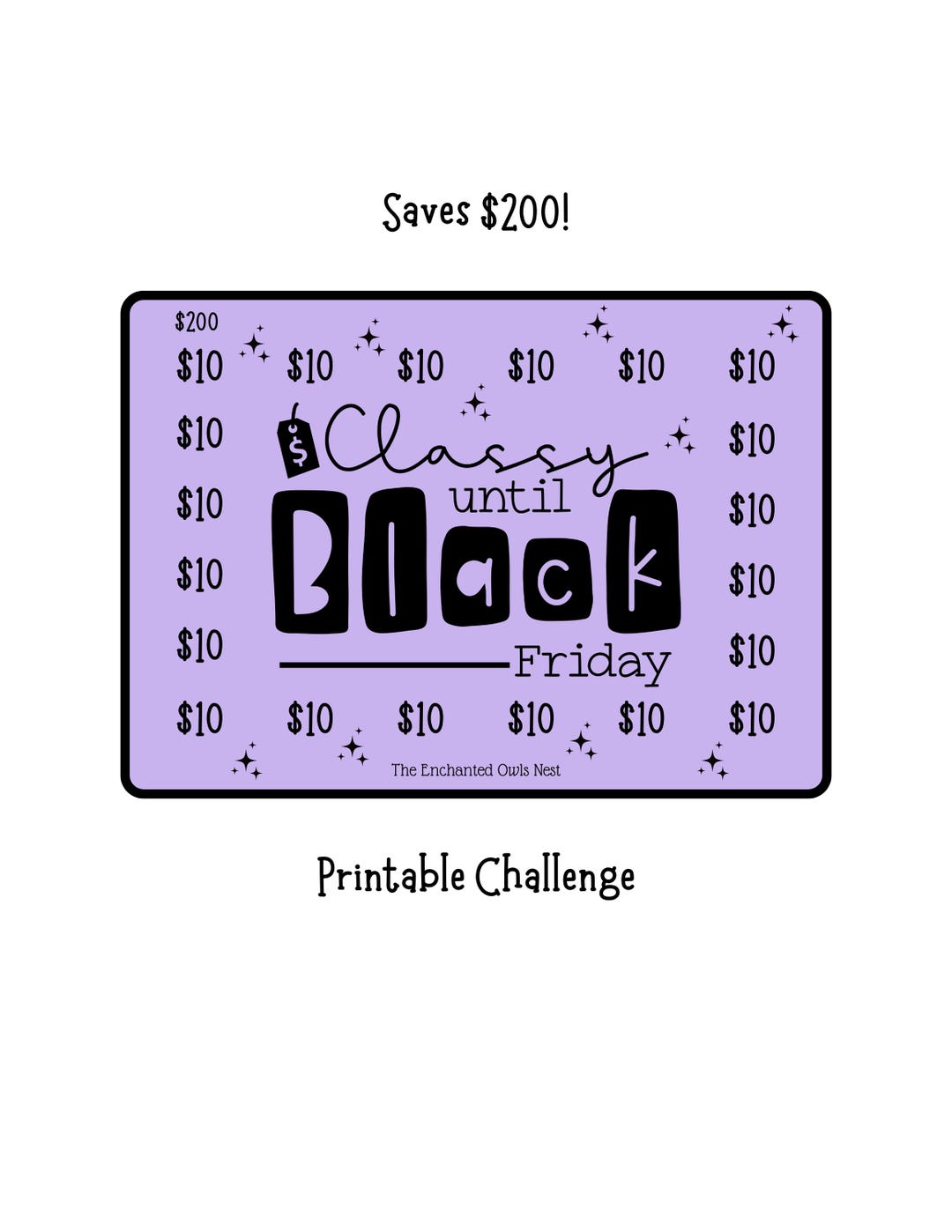 Printable A5 Black Friday Savings Challenge|cyber Monday|shopping ...
