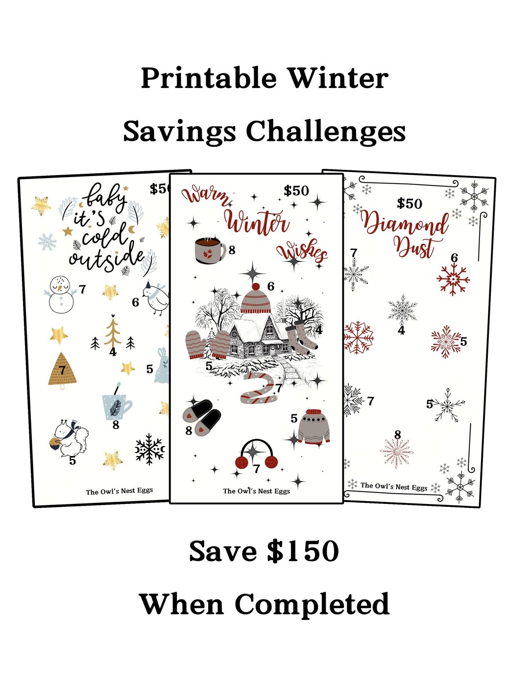 Printable Winter Savings Challenge Bundle|savings Tracker|dashboard ...