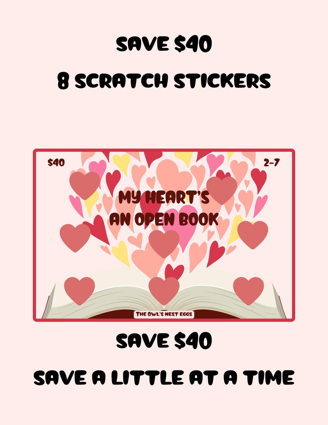 Valentine's Day Book Scratch Off|laminated Book Challenge|cash Envelope ...