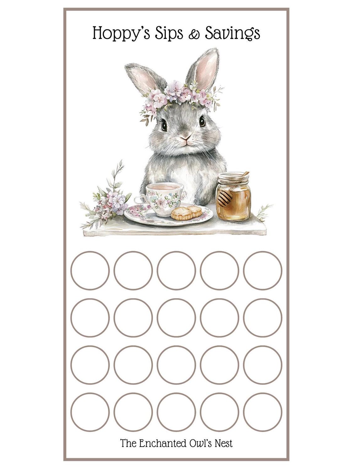 Printable Hoppy's Sips & Savings Savings Challenge Bundle|easter|rabbit ...
