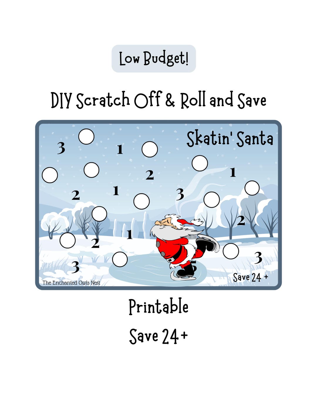 Printable Christmas Diy Scratch Off Savings Challenge Santa Savings