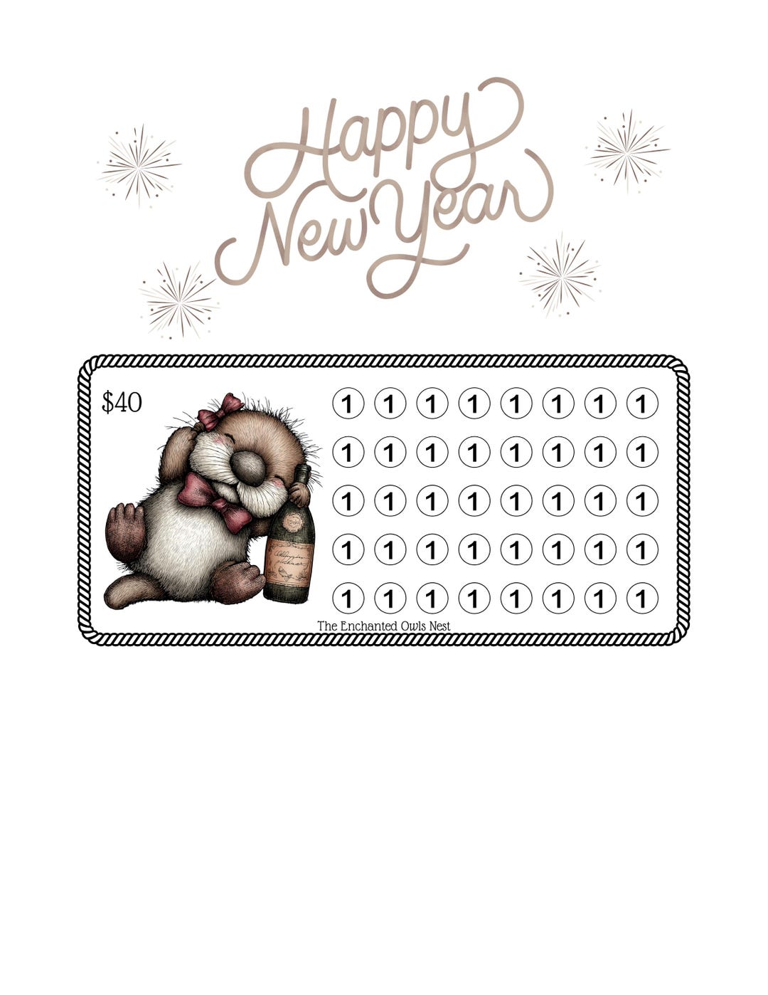 Printable Happy New Year Animal Savings Challenge Bundle|saves 160|cash ...