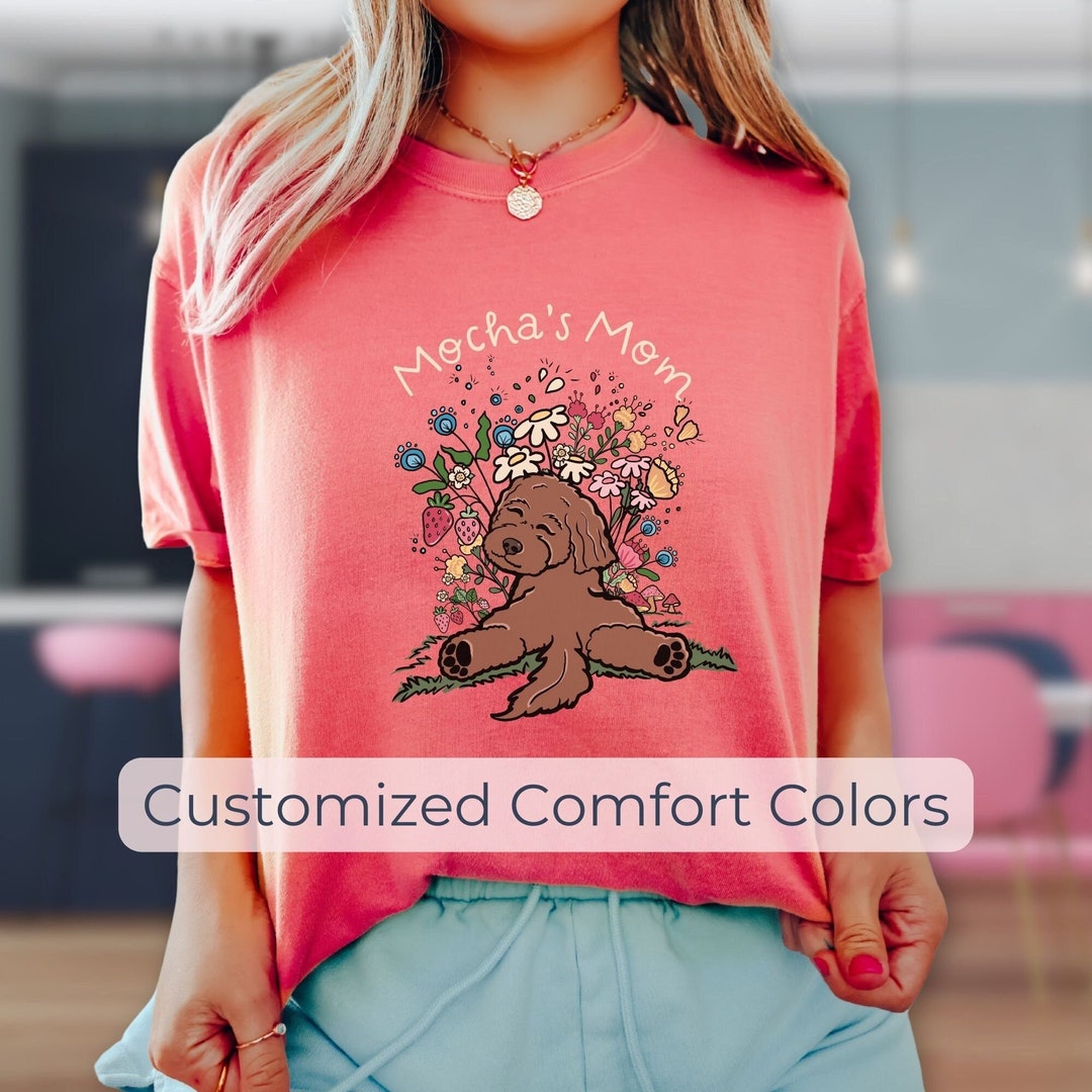 Personalized Goldendoodle Sploot or Frog Legs in Wildflowers Tshirt ...