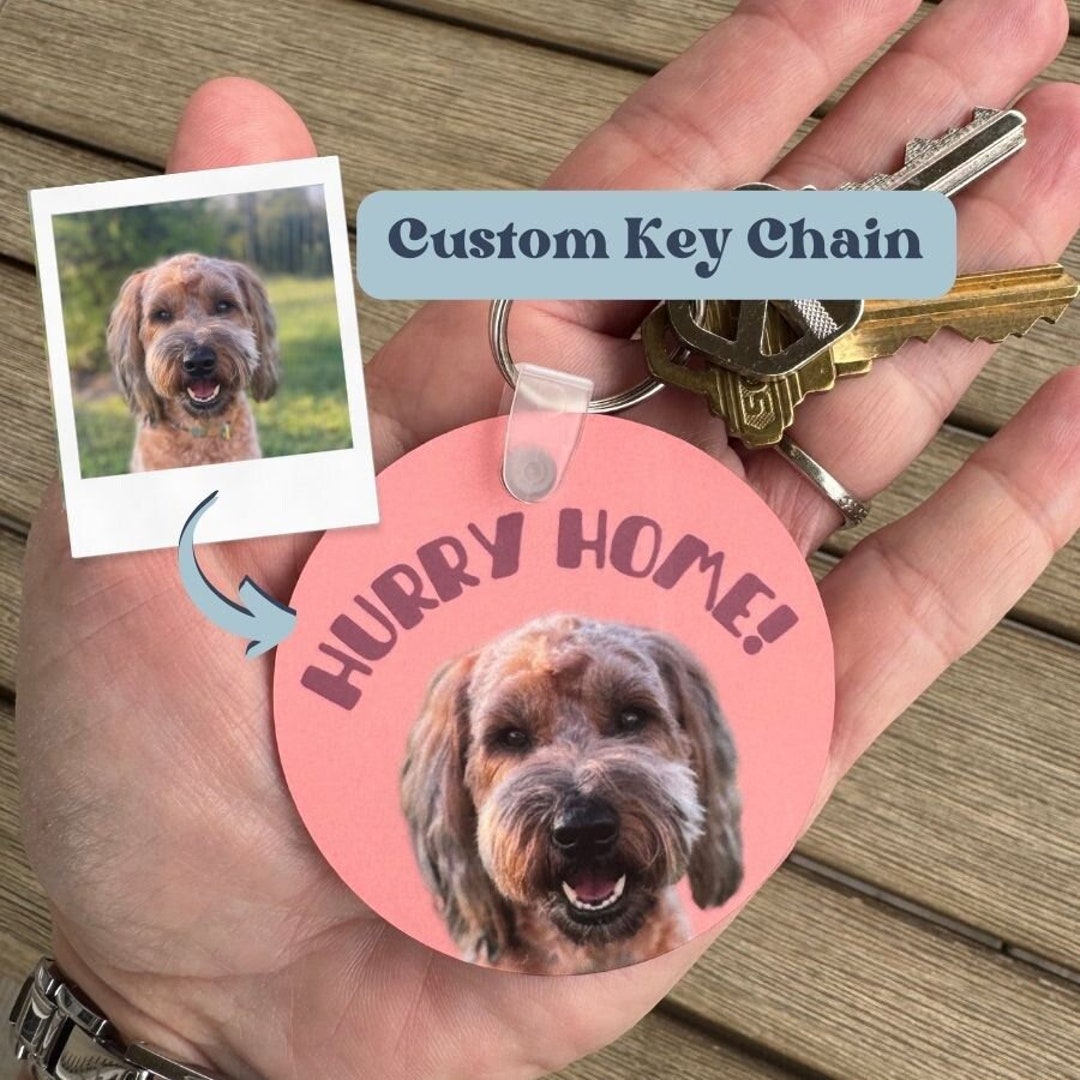 Custom Dog Key Chain, Great Gift for Dog Mom or Dad, Round Acrylic Pet ...