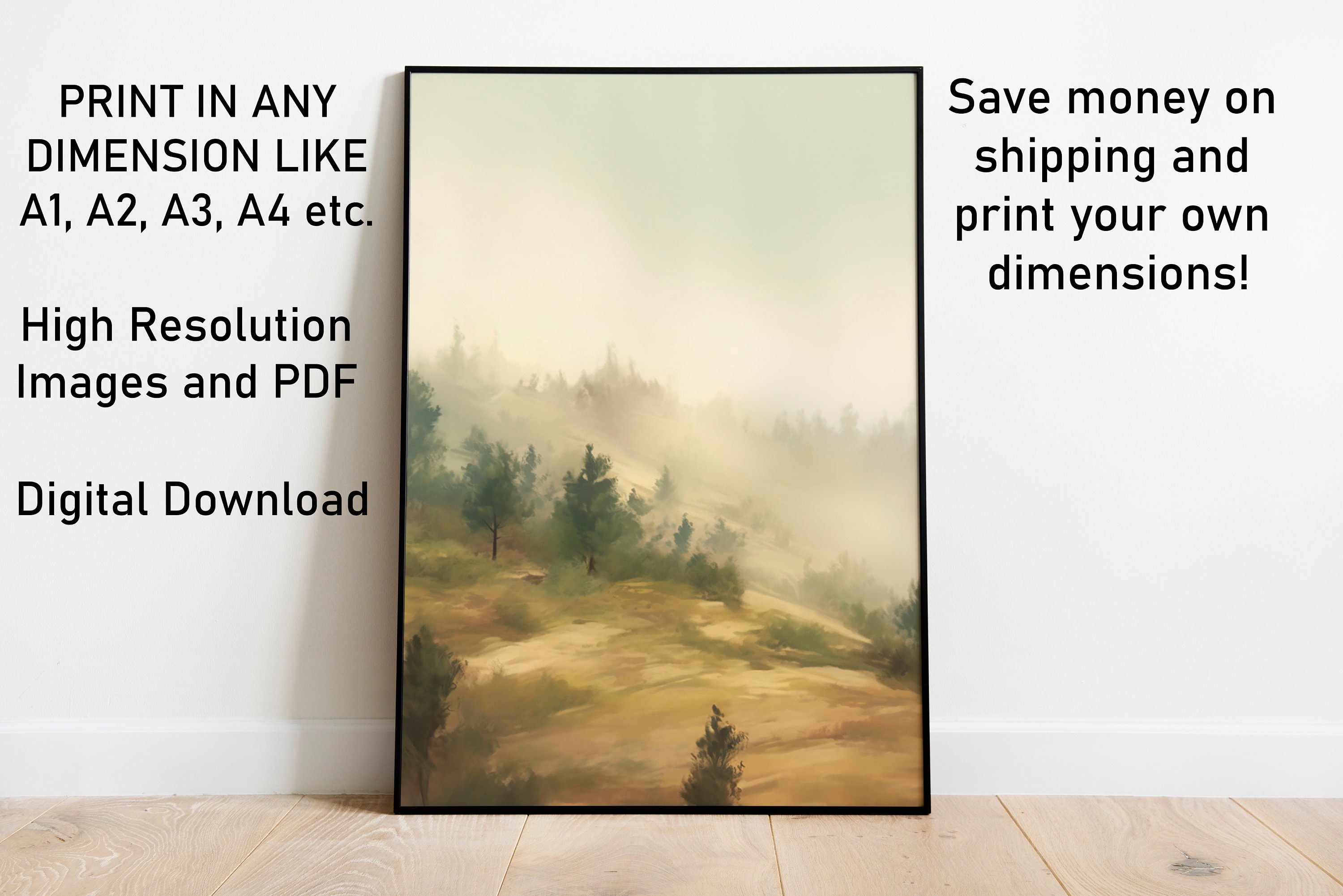 Minimalist Abstract Gallery Wall Art Set of 2 | Simple Neutral Nordic ...