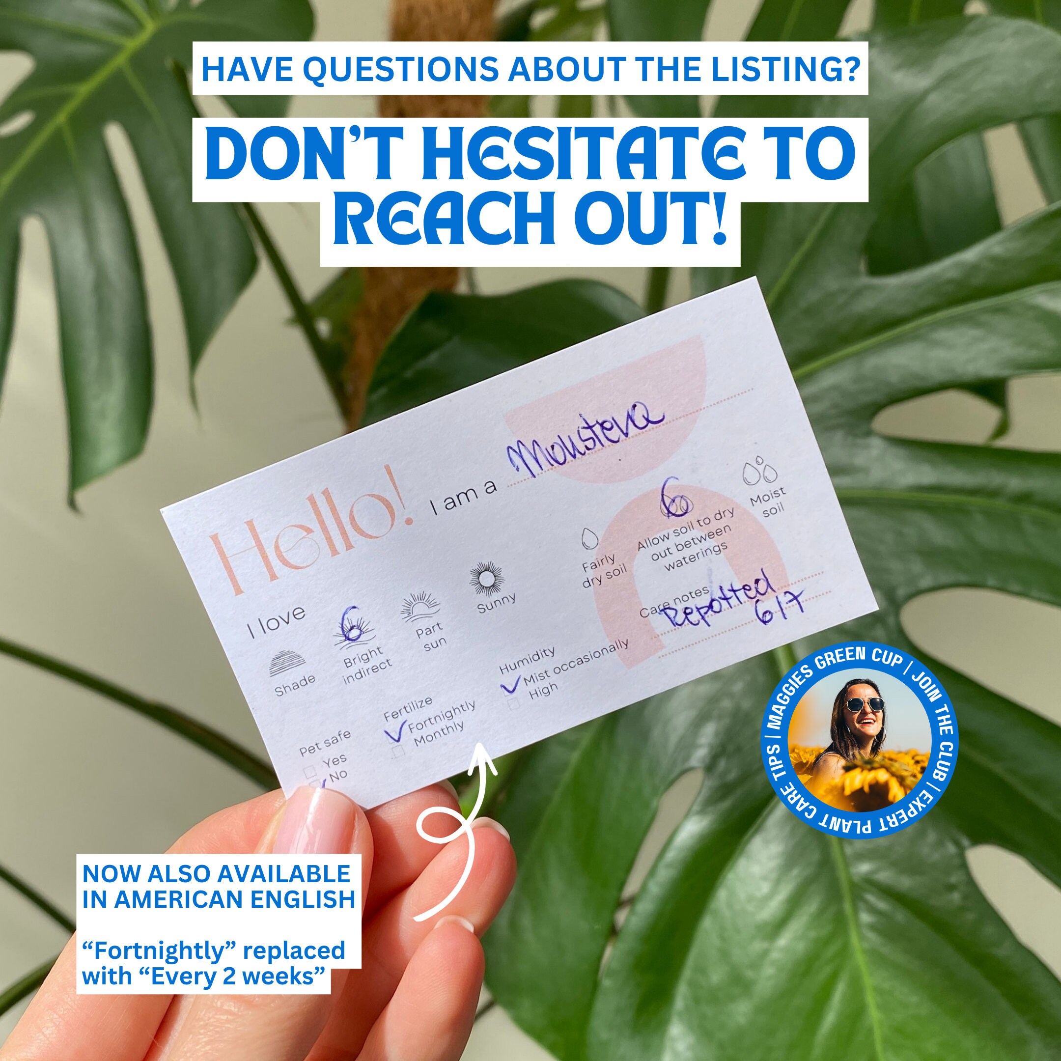 Printable Plant Tag Passport Fillable Blank Care Instruction Card for ...