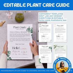 Plant Profile Care Guide Editable Canva Cards Plant Labels Indoor ...