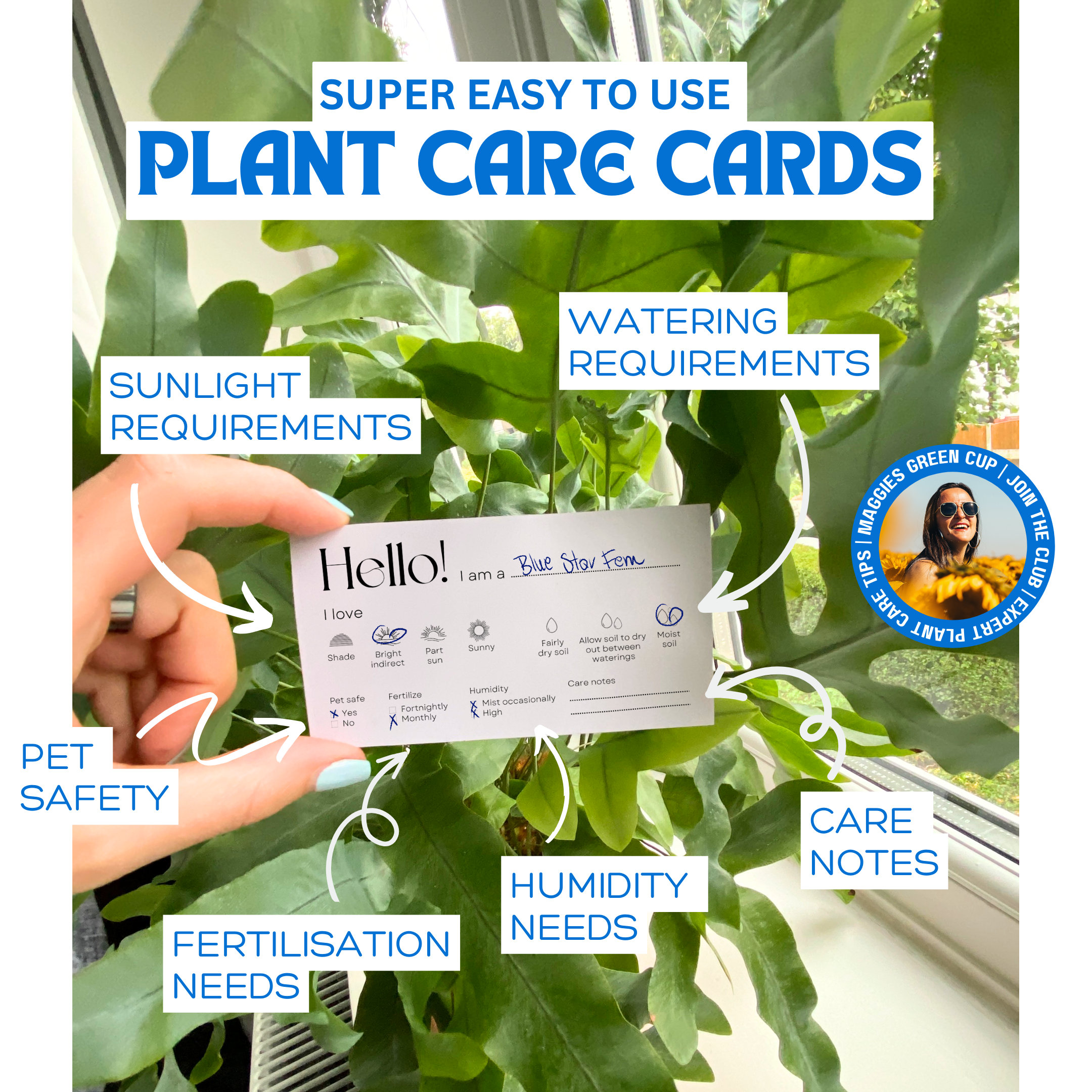 Printable Plant Tag Passport Fillable Blank Care Instruction Card for ...
