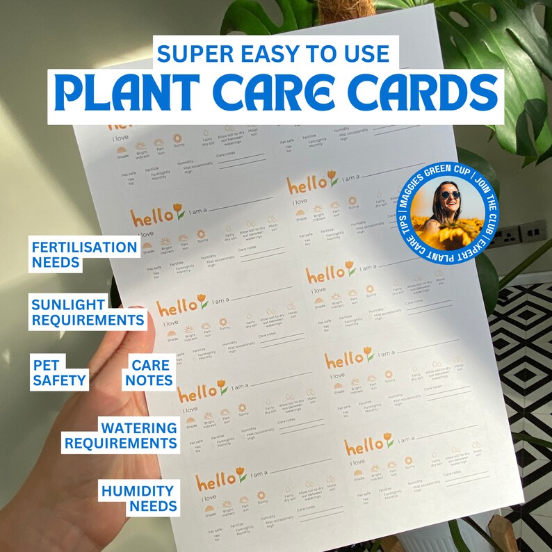 Printable Plant Care Cards: Indoor Plant Labels (digital Download) - Etsy