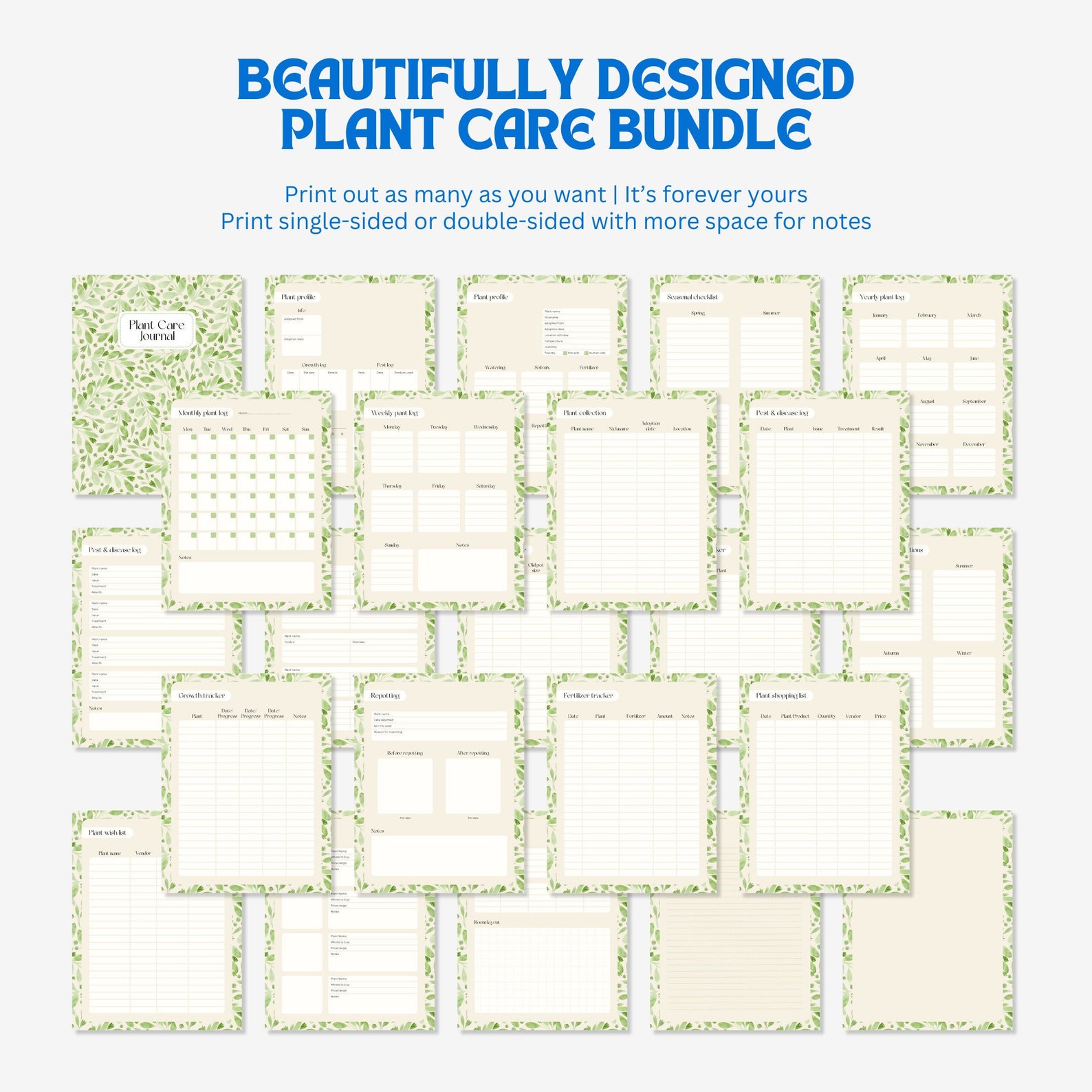 Plant Profile Card Plant Care Journal Printable Houseplants Planner ...