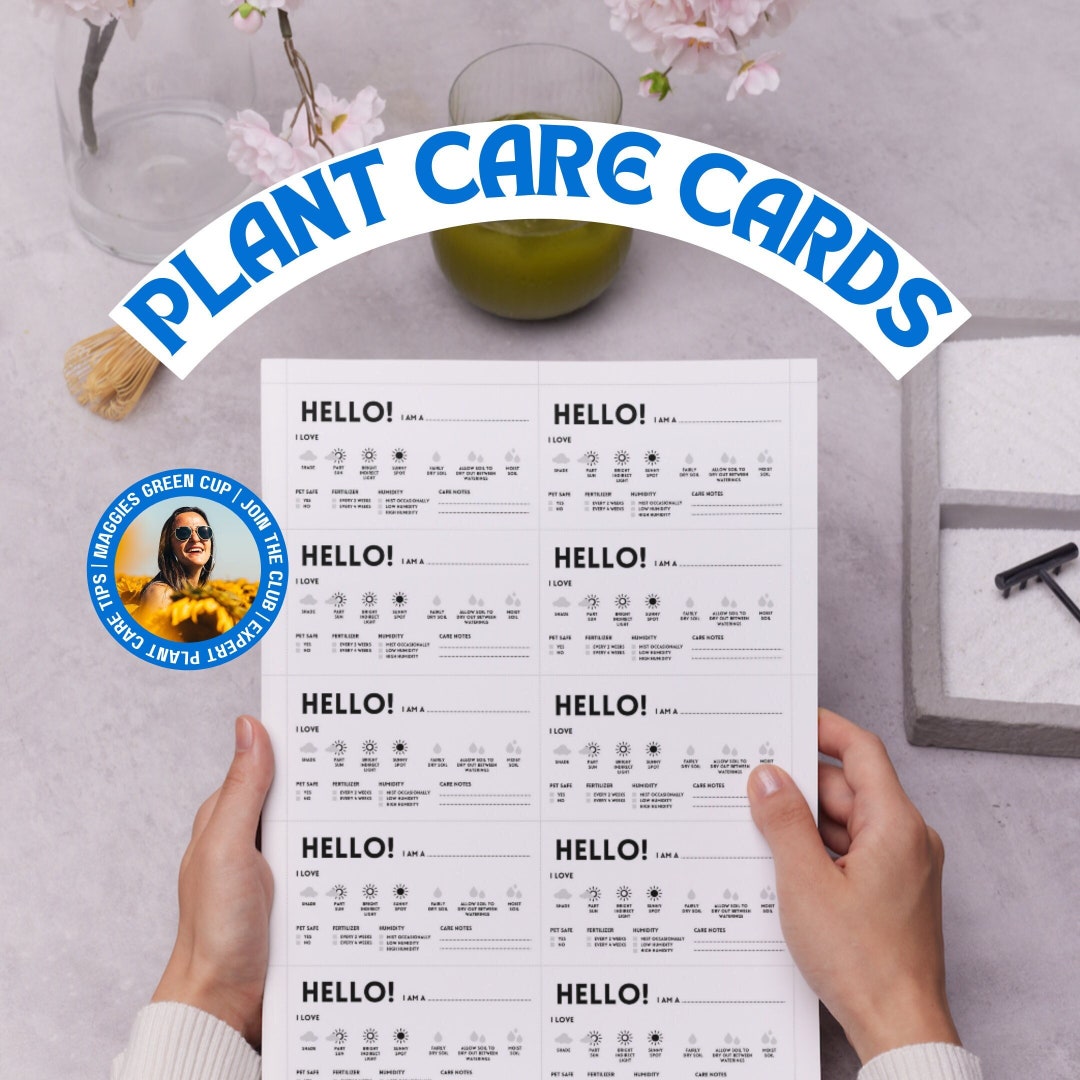 Plant Care Cards: Printable Plant Lover Gift (digital Download) - Etsy