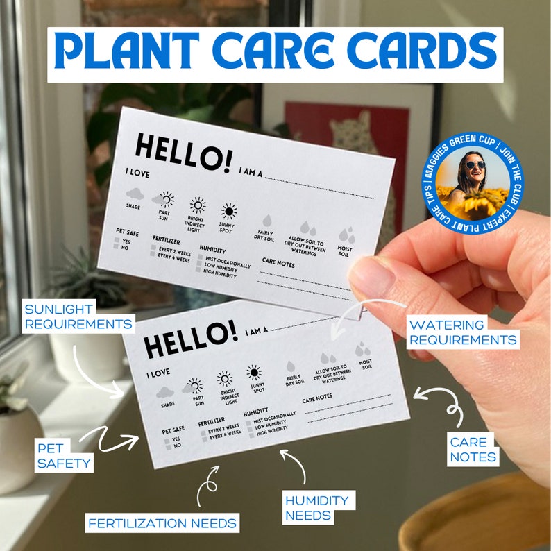 Plant Care Cards: Printable Plant Lover Gift (digital Download) - Etsy