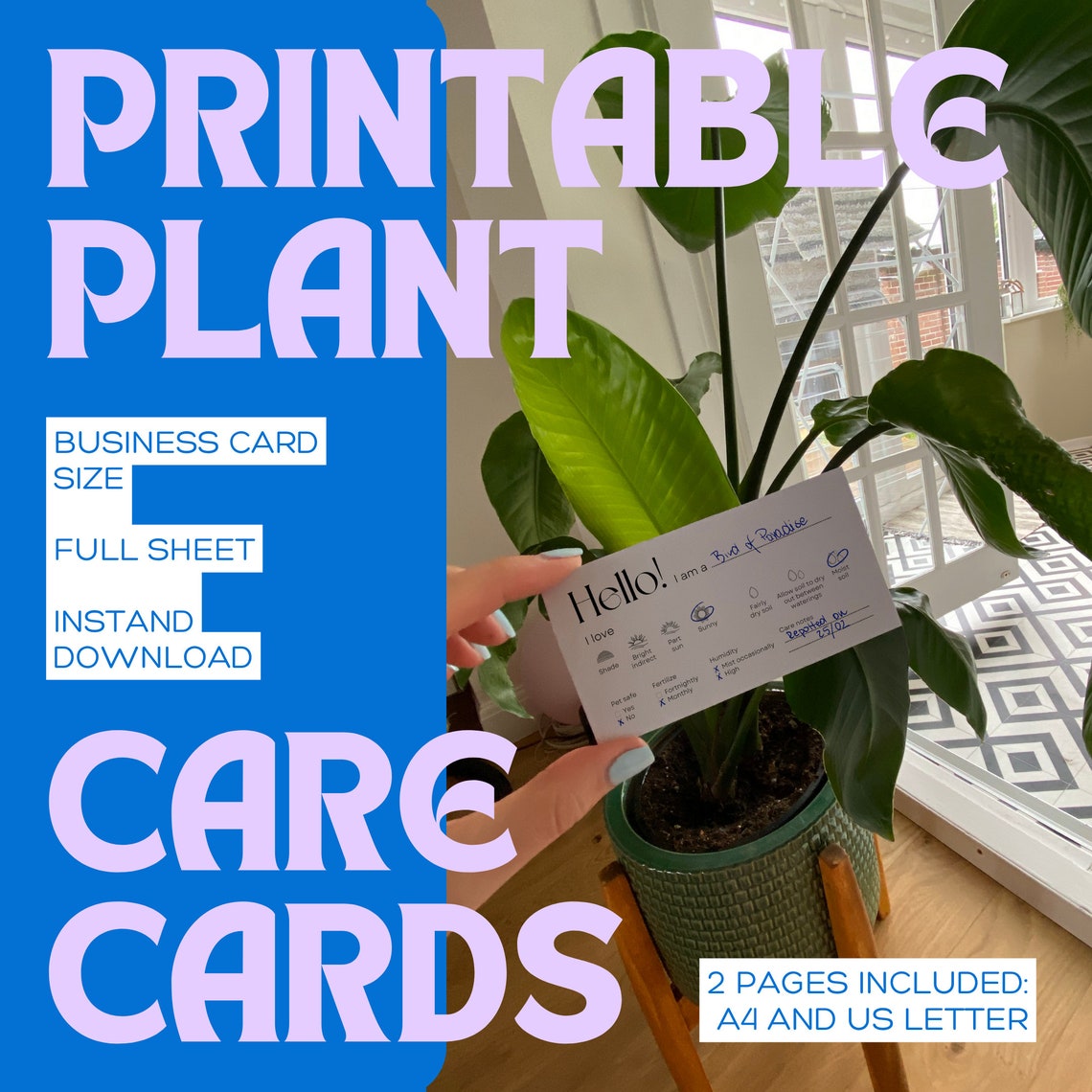 Plant Care Cards Printable Plant Labels Indoor Printable - Etsy UK