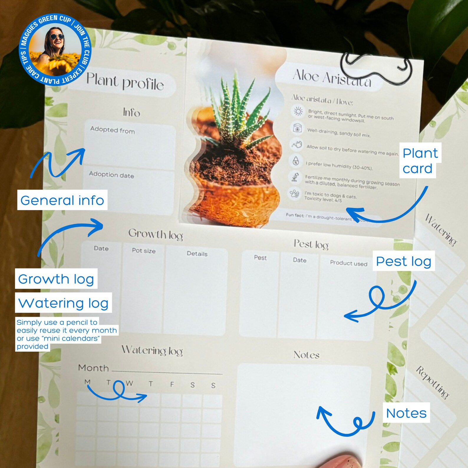 Plant Profile Card Plant Care Journal Printable Houseplants Planner ...