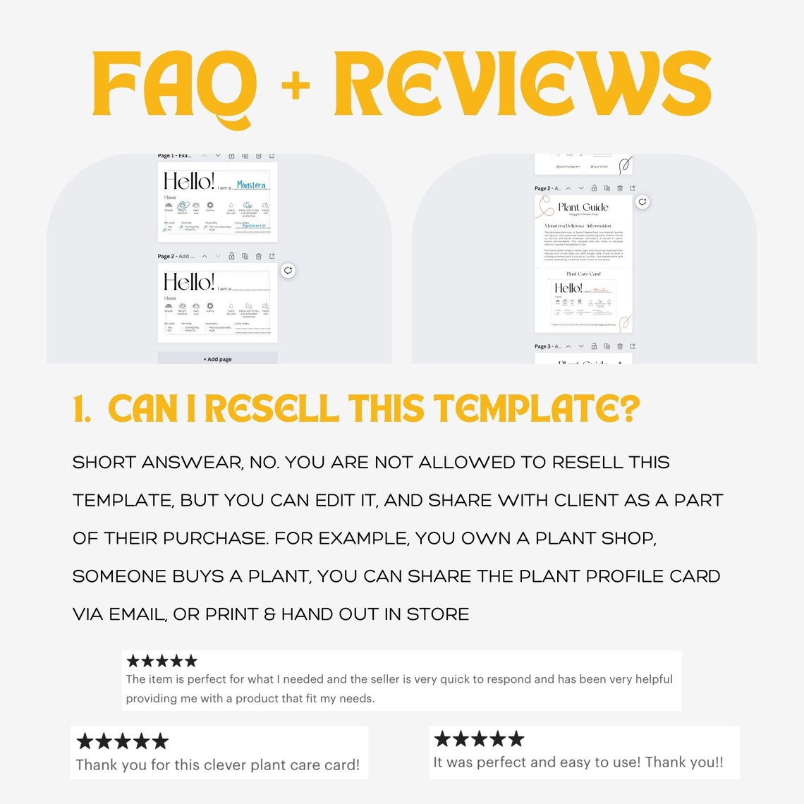 Plant Profile Care Guide Editable Canva Cards Plant Labels Indoor ...