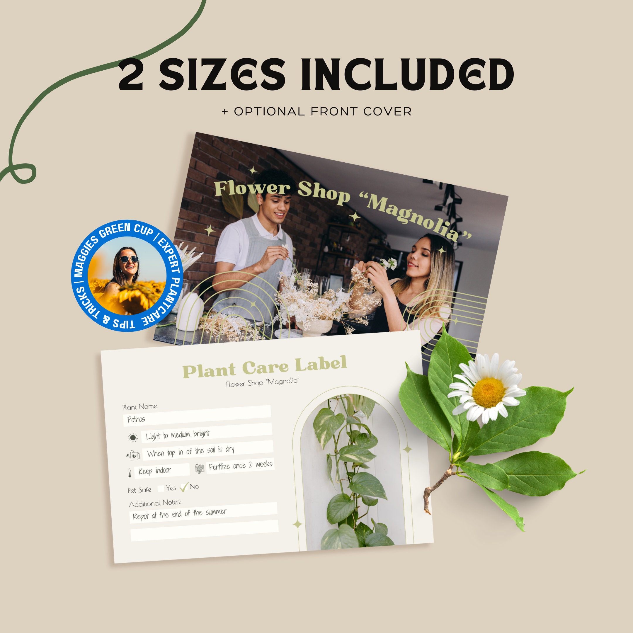 Plant Care Card Template for Indoor Plant Label Printable Care ...