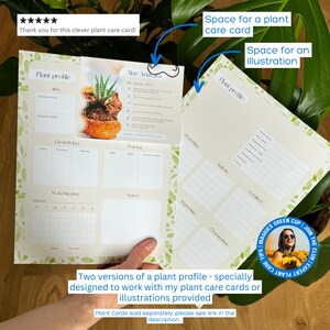 Plant Profile Card Plant Care Journal Printable Houseplants Planner ...