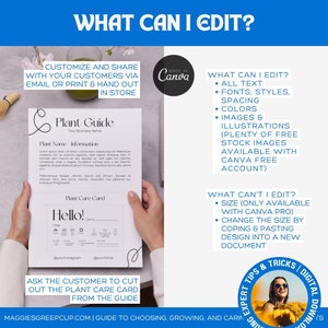 Plant Profile Care Guide Editable Canva Cards Plant Labels Indoor ...