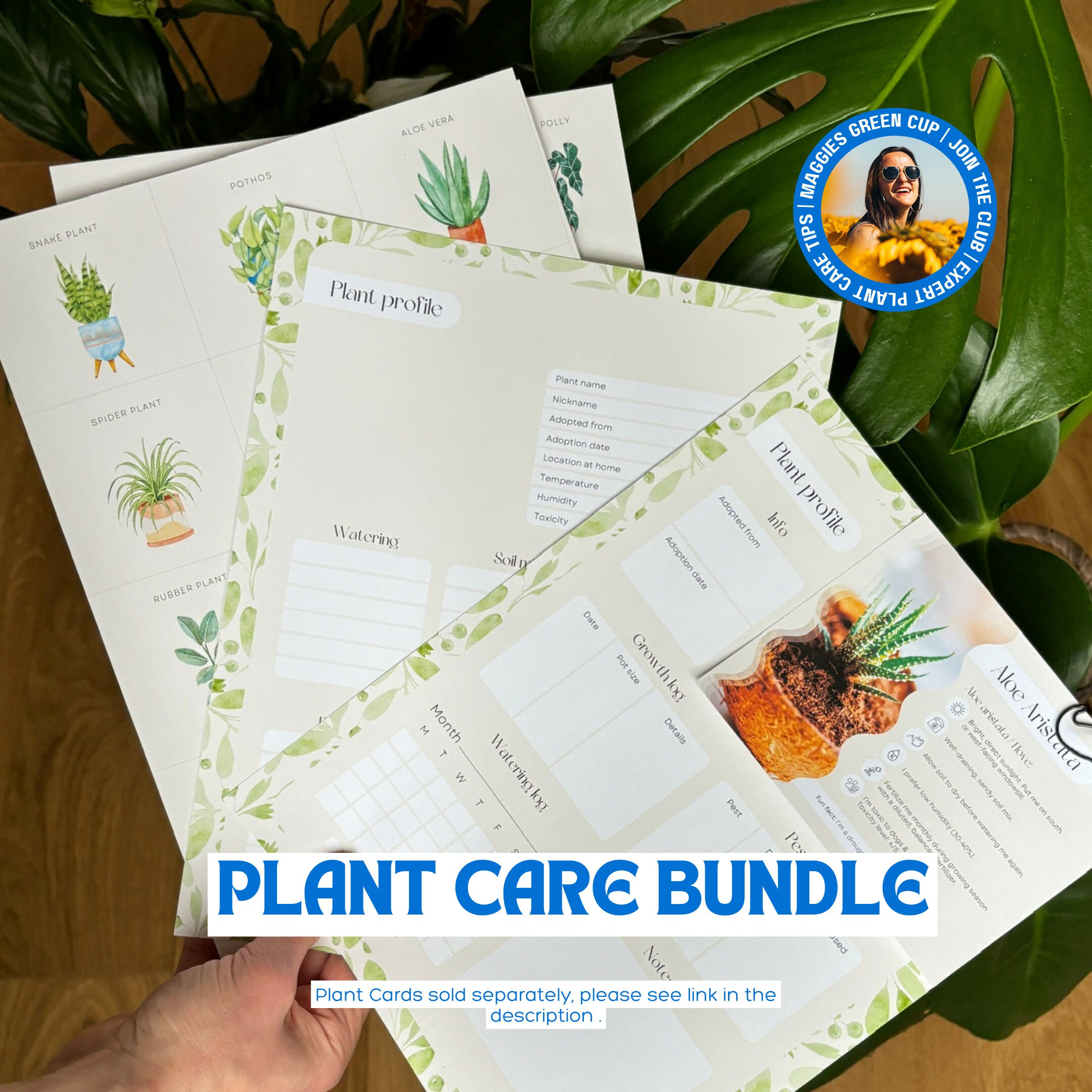 Plant Profile Card Plant Care Journal Printable Houseplants Planner ...