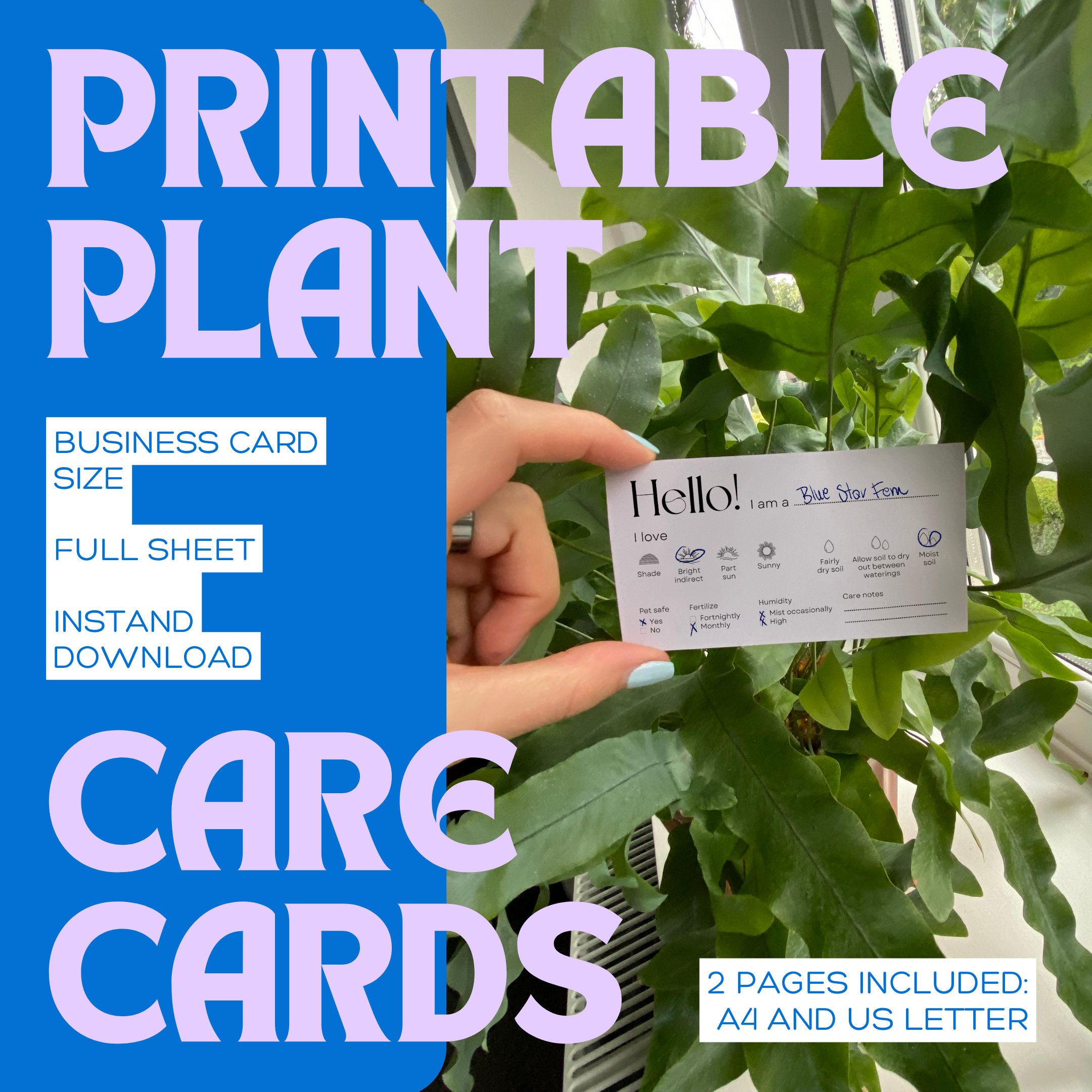 Plant Care Cards Printable Plant Labels Indoor Printable - Etsy UK