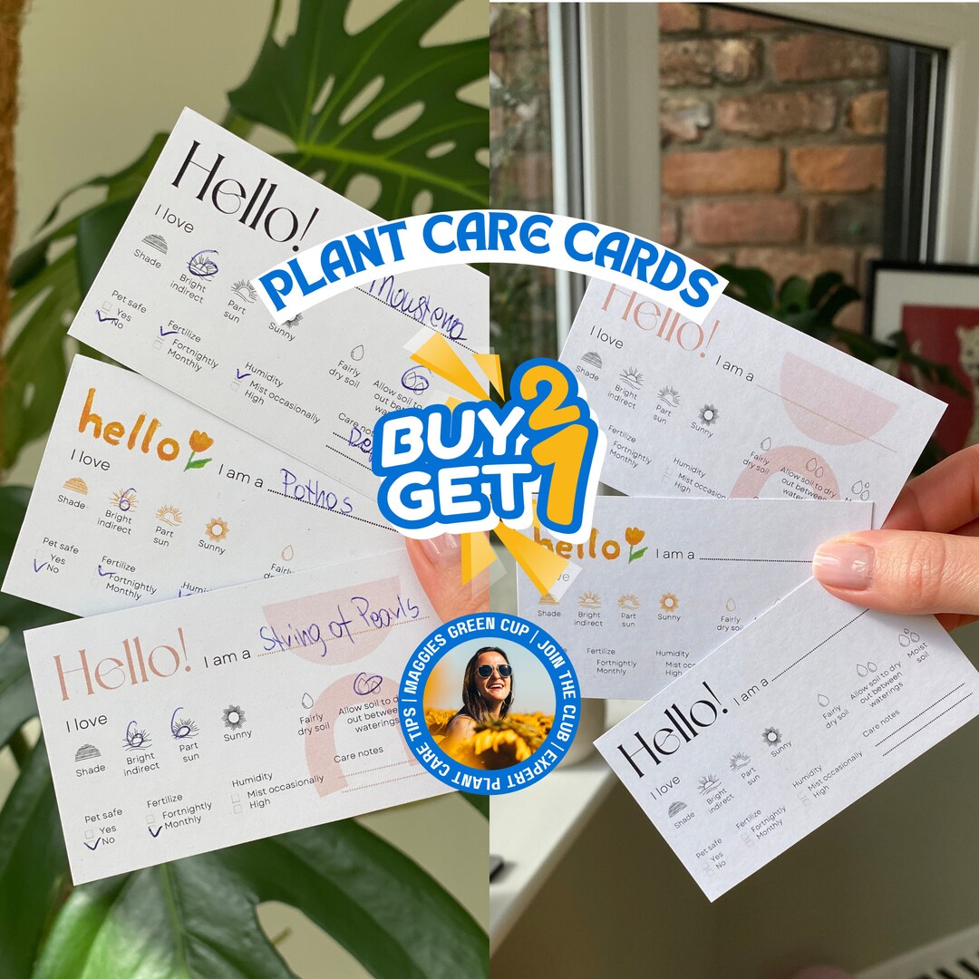 Printable Plant Tag Passport Fillable Blank Care Instruction Card for ...