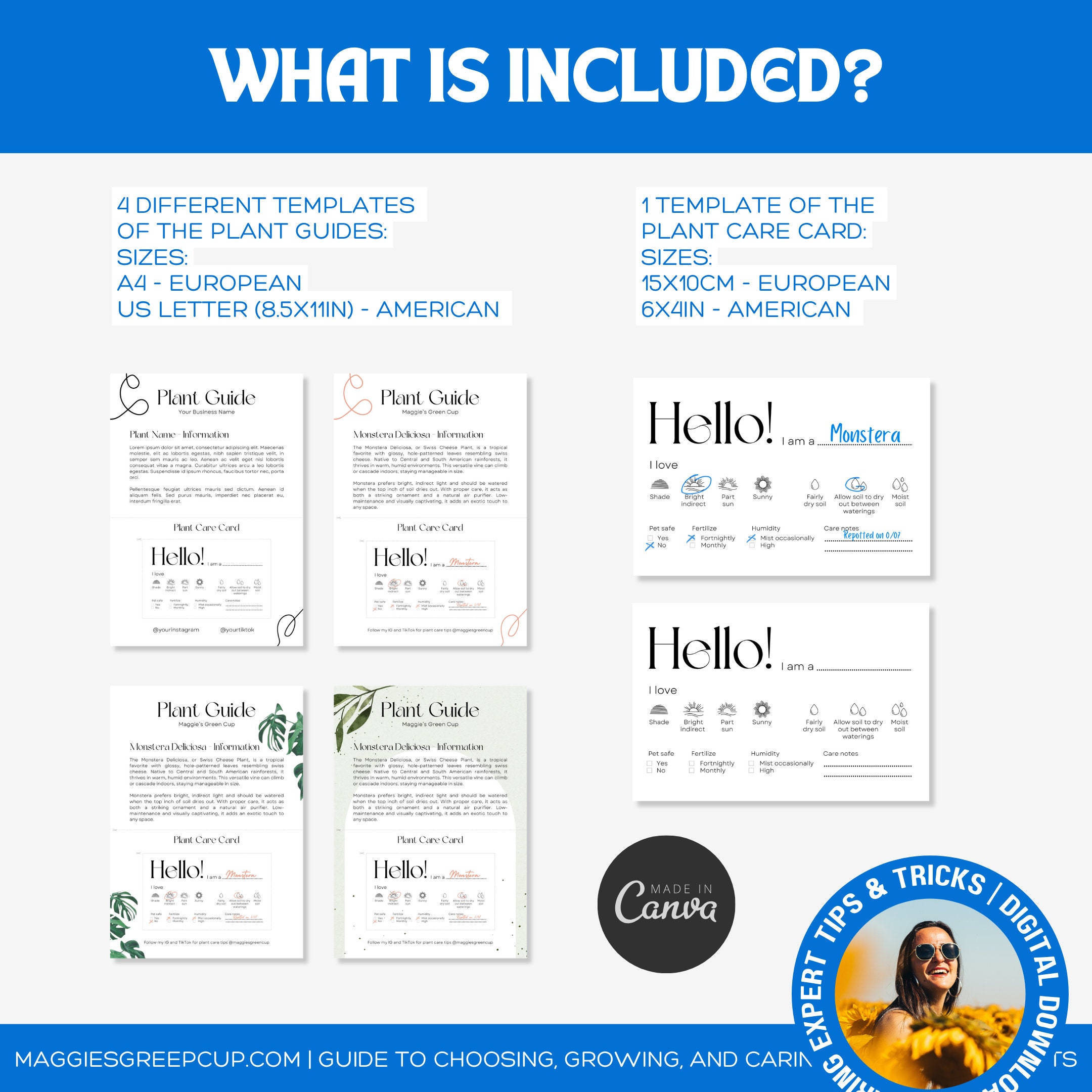 Plant Profile Care Guide Editable Canva Cards Plant Labels - Etsy UK