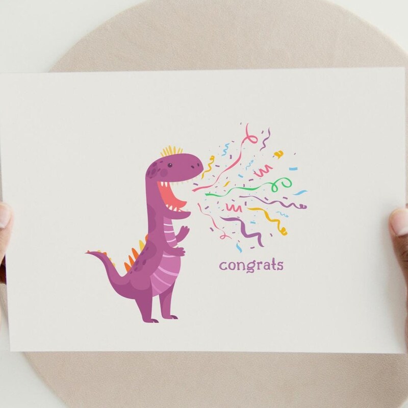 Dinosaur Card - Etsy