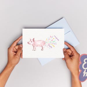 Congratulations Card | Pig Card | Printable Congratulations Card | Pig ...
