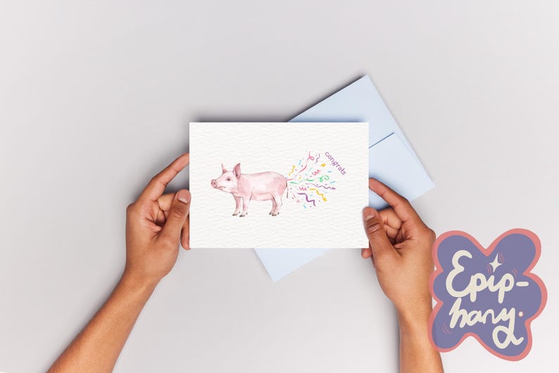 Congratulations Card | Pig Card | Printable Congratulations Card | Pig ...