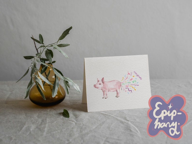 Congratulations Card | Pig Card | Printable Congratulations Card | Pig ...