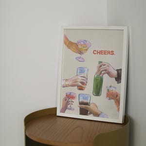 Cheers Print | Bar Cart Print | Bar Cart Decor | Wine Print | Cheers Printable Wall Art | Cheers ...