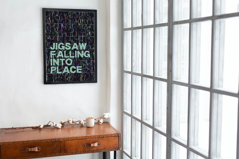 Jigsaw Falling Into Place Poster | Quote Poster | Music Print | Quote ...