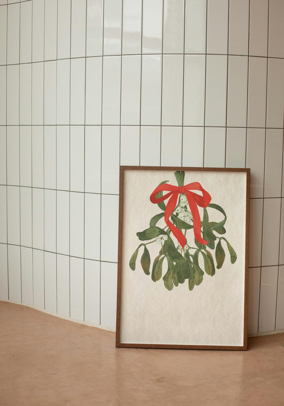 Vintage Christmas Mistletoe Print Christmas Printable Wall Art ...