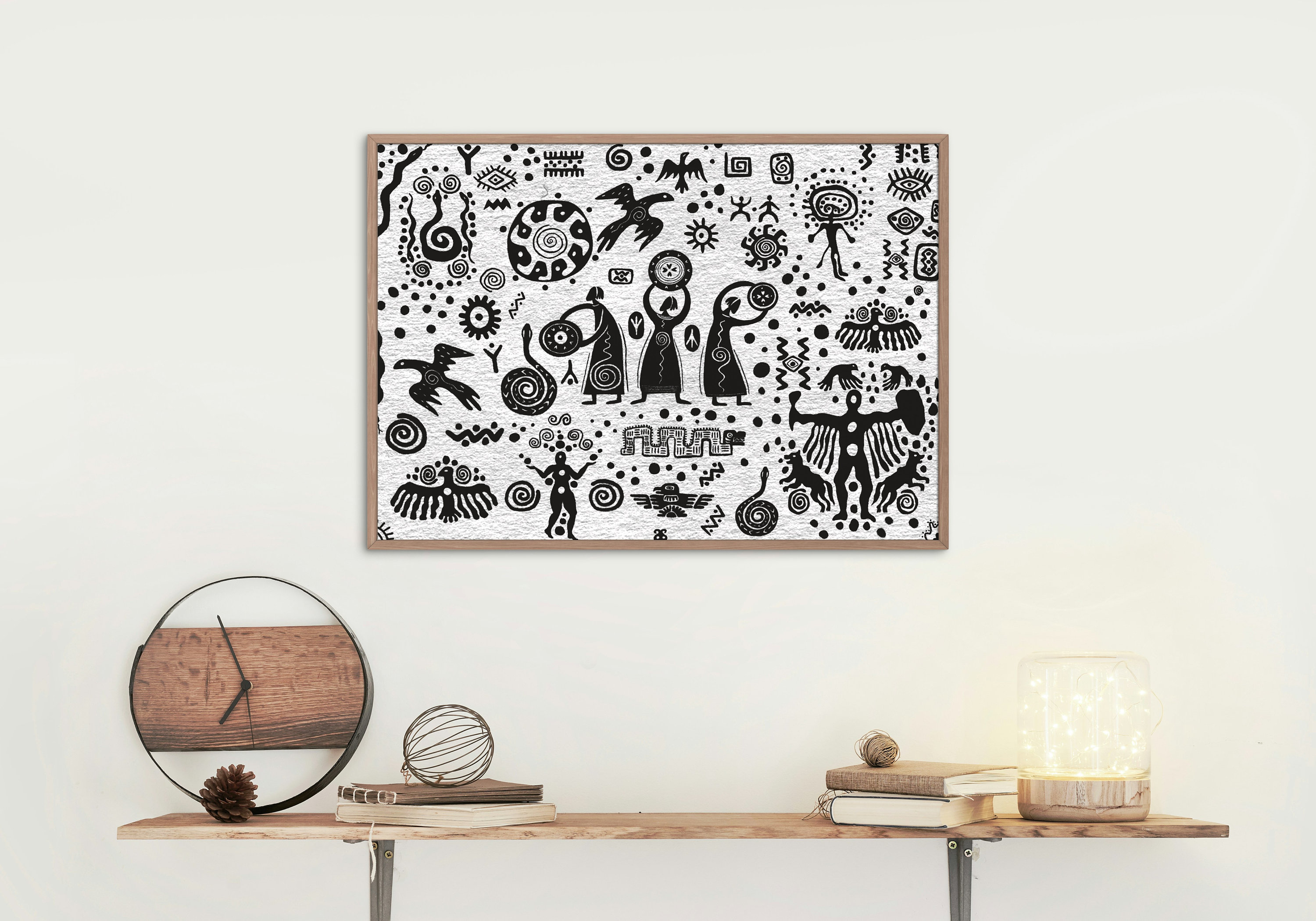 Ethnic Art Print Aztech Maya Inca Aztec Art Print Boho Print Ancient ...