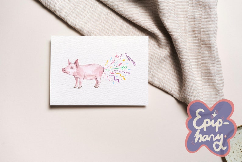 Congratulations Card | Pig Card | Printable Congratulations Card | Pig ...